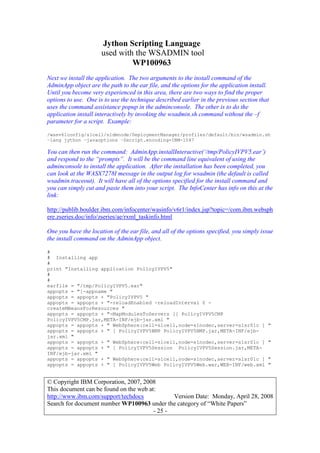 Wp100963 jython scripting with wsadmin tutorial | PDF