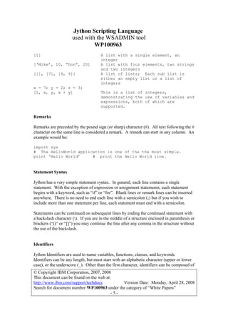 Wp100963 jython scripting with wsadmin tutorial | PDF