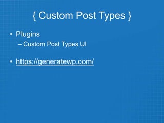 WP 101 - Custom Fields & Post Types | PPT
