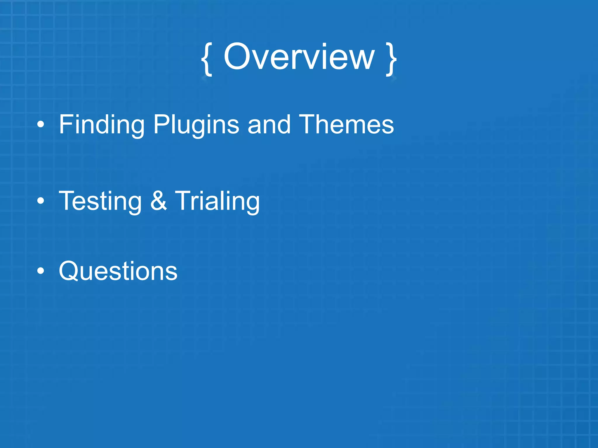 WP101 - Themes and Plugins | PPT