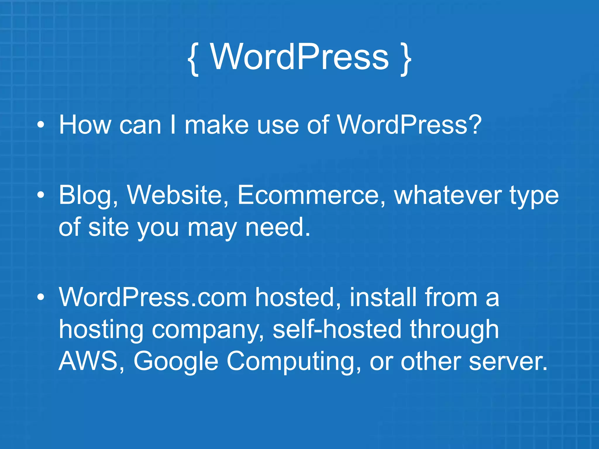 WP 101 - WordPress Basics | PPTX