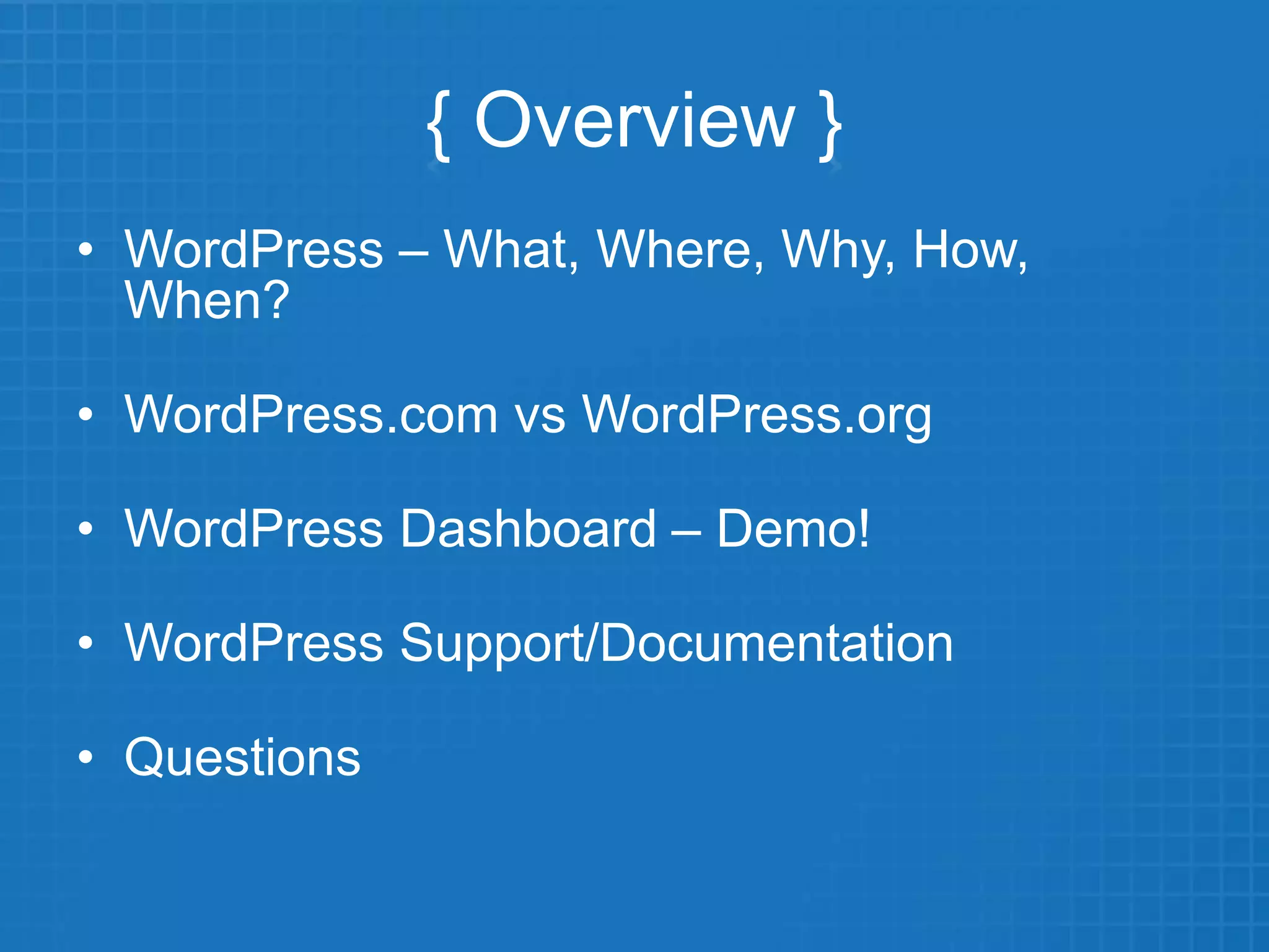 WP 101 - WordPress Basics | PPTX | Internet | Computing