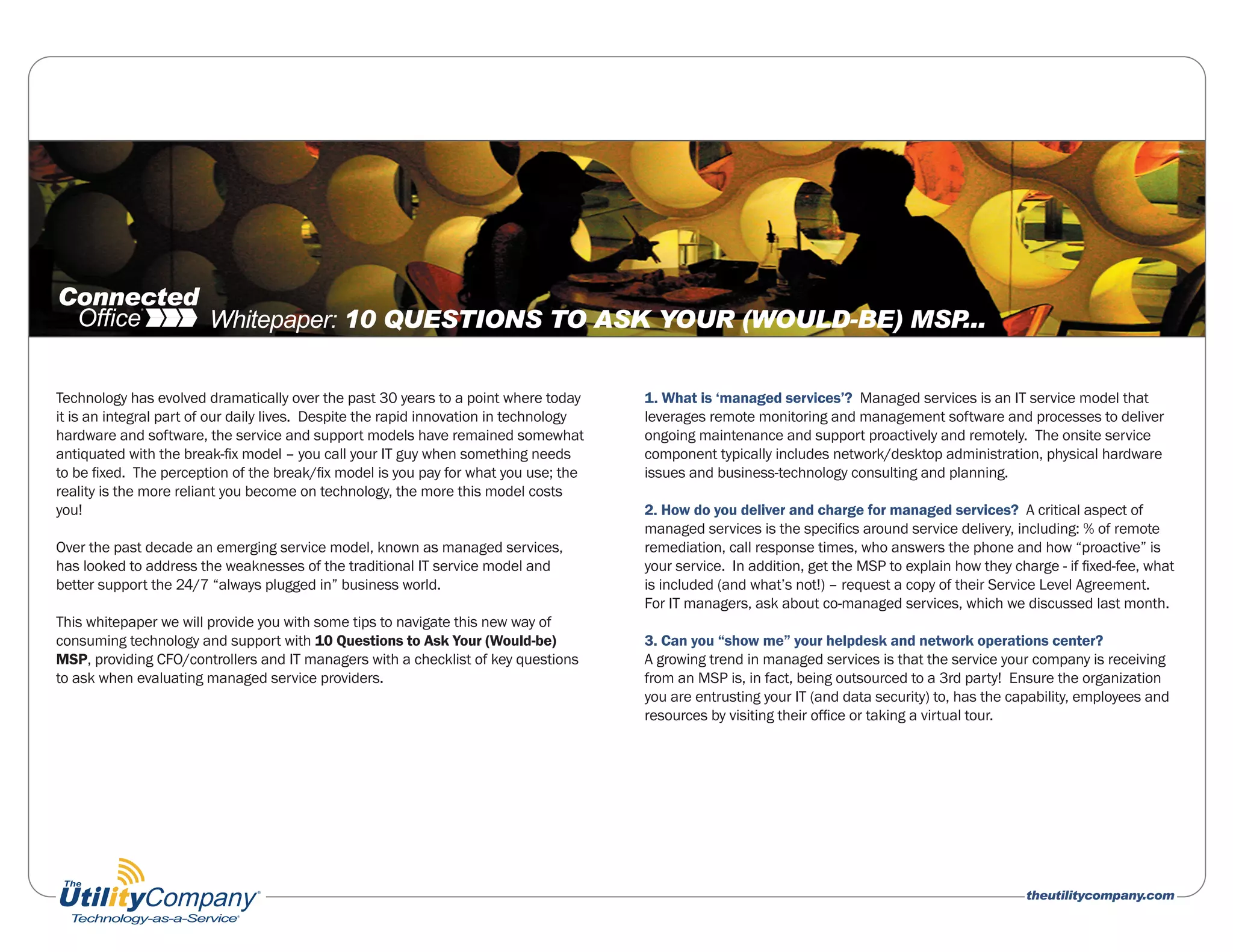 Whitepaper: 10 MSP Questions | PPT