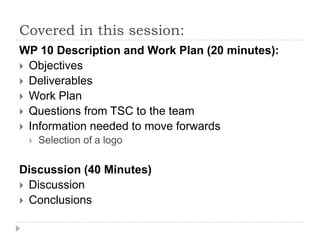 Work Package 10 - DIssemination | PPTX
