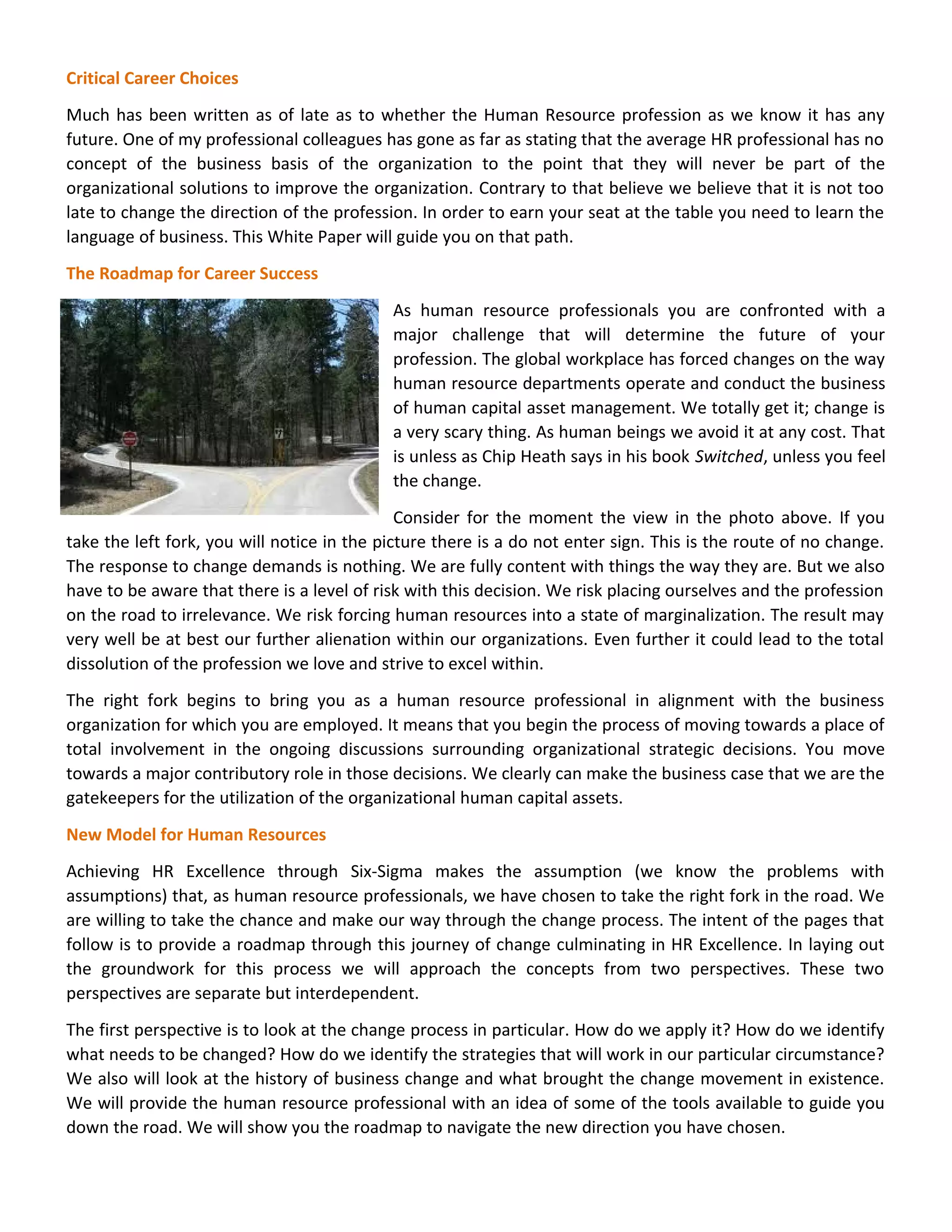 White Paper: Achieving HR Excellence through Six Sigma | DOC