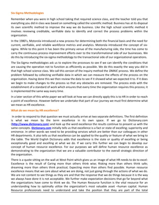 White Paper: Achieving HR Excellence through Six Sigma | DOC