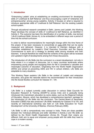 Wp15 life & livelihood skills final 030606 | PDF