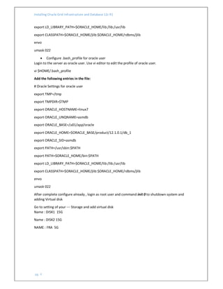 Installing oracle grid infrastructure and database 12c r1 | PDF