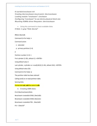 Installing oracle grid infrastructure and database 12c r1 | PDF