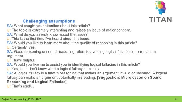 Examples of Socratic Dialogues for Reaching Conclusions on ...