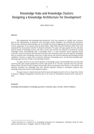 Knowledge Hubs and Knowledge Clusters | PDF