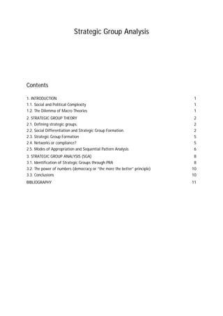 Strategic Group Analysis. | PDF