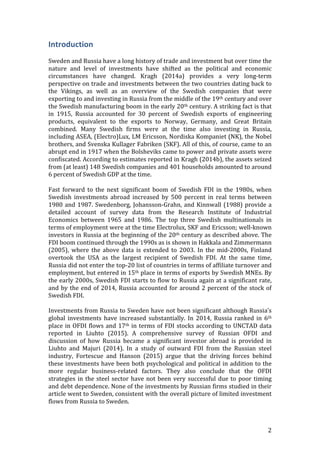 The Nature of Swedish-Russian Capital Flows | PDF