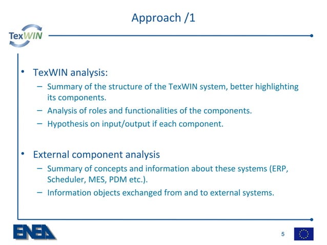 Communication framework Texwin final review ( textile, plastics ...