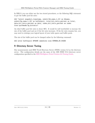 WebSphere Portal Version 6.0 Web Content Management and DB2 Tuning Guide | PDF