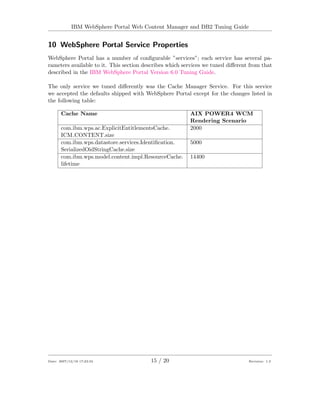 WebSphere Portal Version 6.0 Web Content Management and DB2 Tuning Guide | PDF