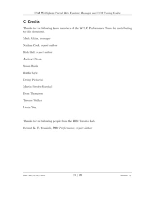 WebSphere Portal Version 6.0 Web Content Management and DB2 Tuning Guide | PDF
