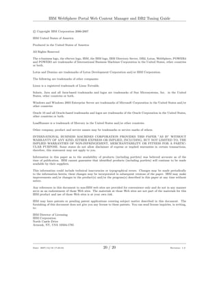 WebSphere Portal Version 6.0 Web Content Management and DB2 Tuning Guide | PDF