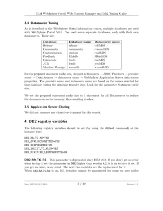 WebSphere Portal Version 6.0 Web Content Management and DB2 Tuning Guide | PDF