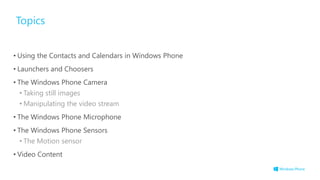 Windows Phone 8 - 10 Using Phone Resources | PPT