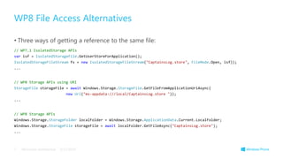 Windows Phone 8 - 4 Files and Storage | PPTX | Data Storage and Warehousing | Computing