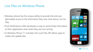 Windows Phone 8 - 8 Tiles and Lock Screen Notifications | PPT