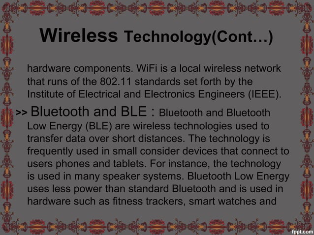 Wireless Personal area networks (Wpan) | PPT | Free Download