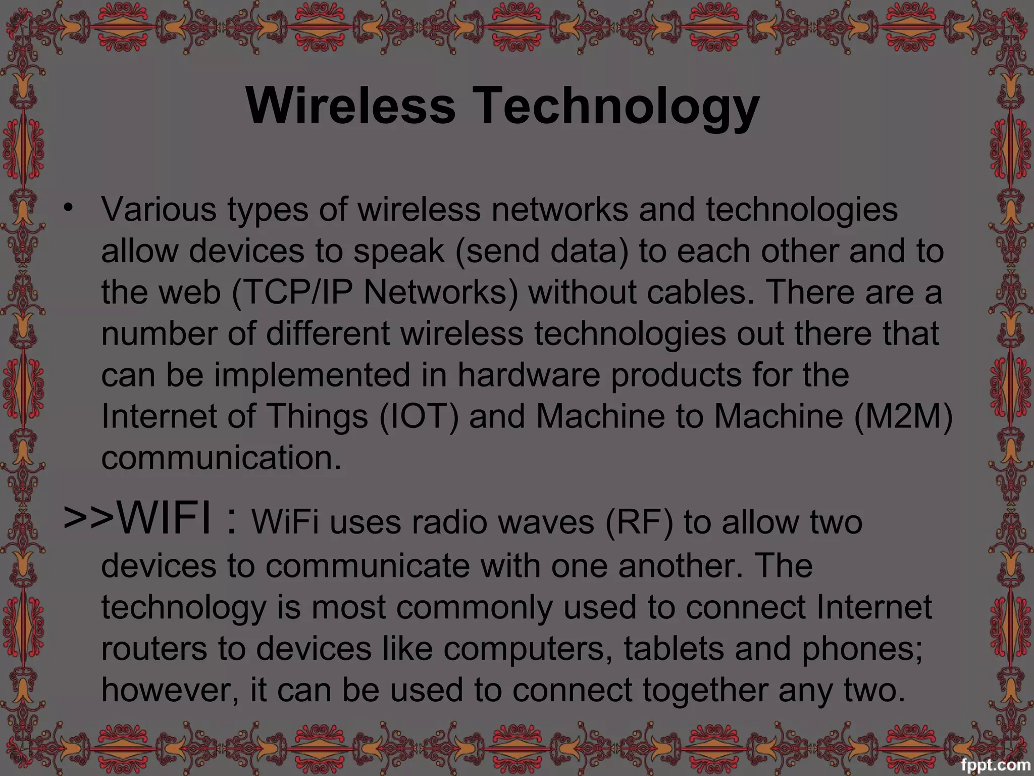 Wireless Personal Area Networks(Wpan) | PPT