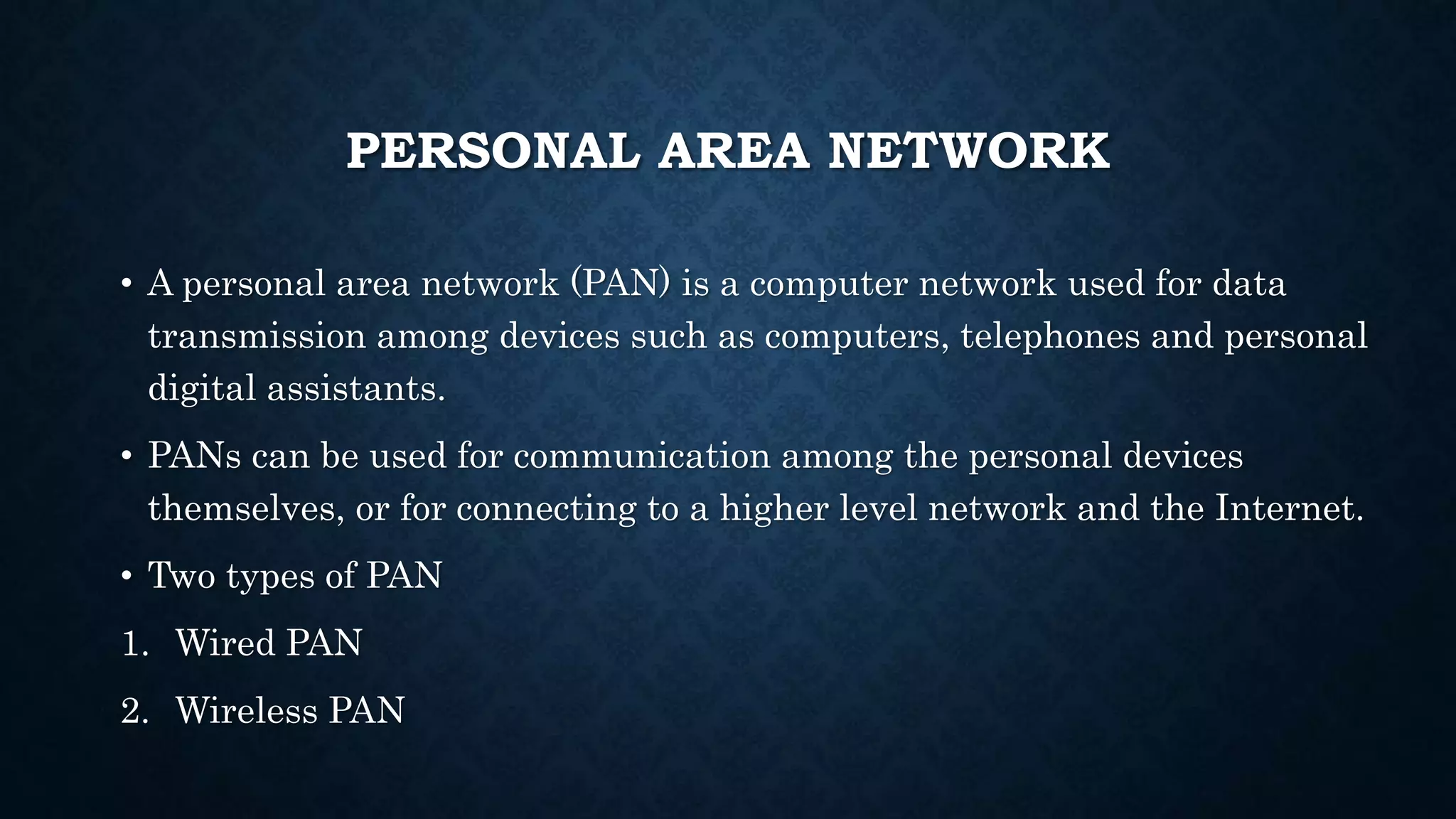 Wireless Personal Area Network(WPAN) | PPTX