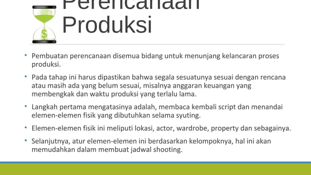 Tahap pra produksi film | PPT