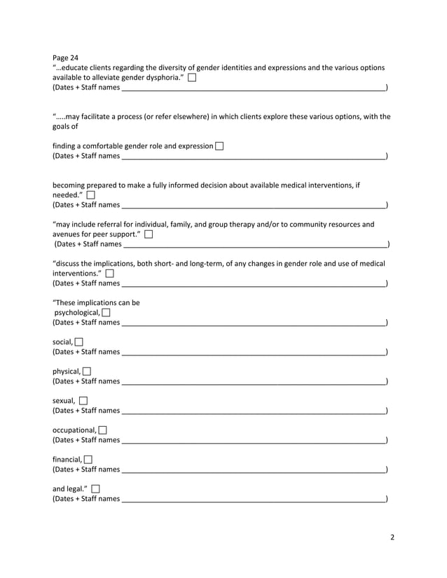 Wpath SOC 23 28 checklist | PDF