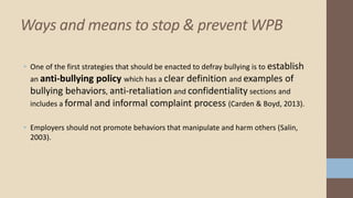 WorkPlace Bullying by Anna Liza Tan | PPT