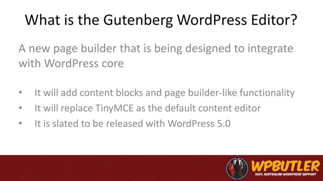 An Introduction to Gutenberg, WordPress's New Editor | PPTX | Web Design and HTML | Internet