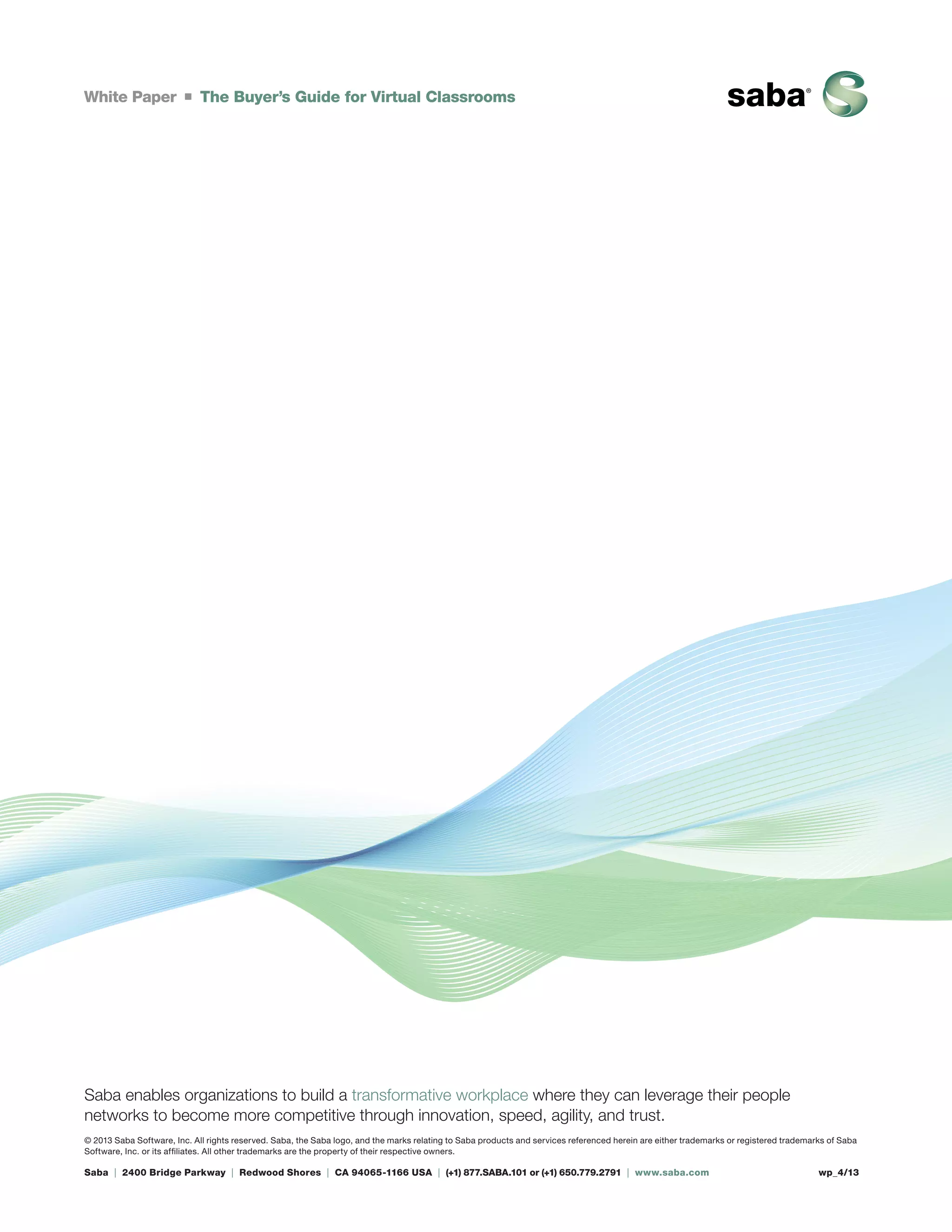 Saba Virtual Classroom Guide | PDF