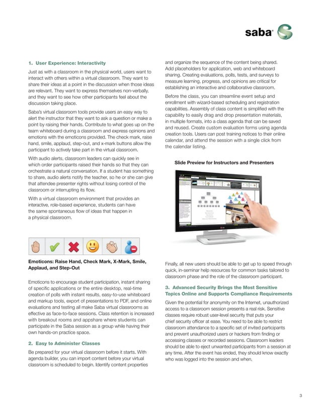 Saba Virtual Classroom Guide | PDF