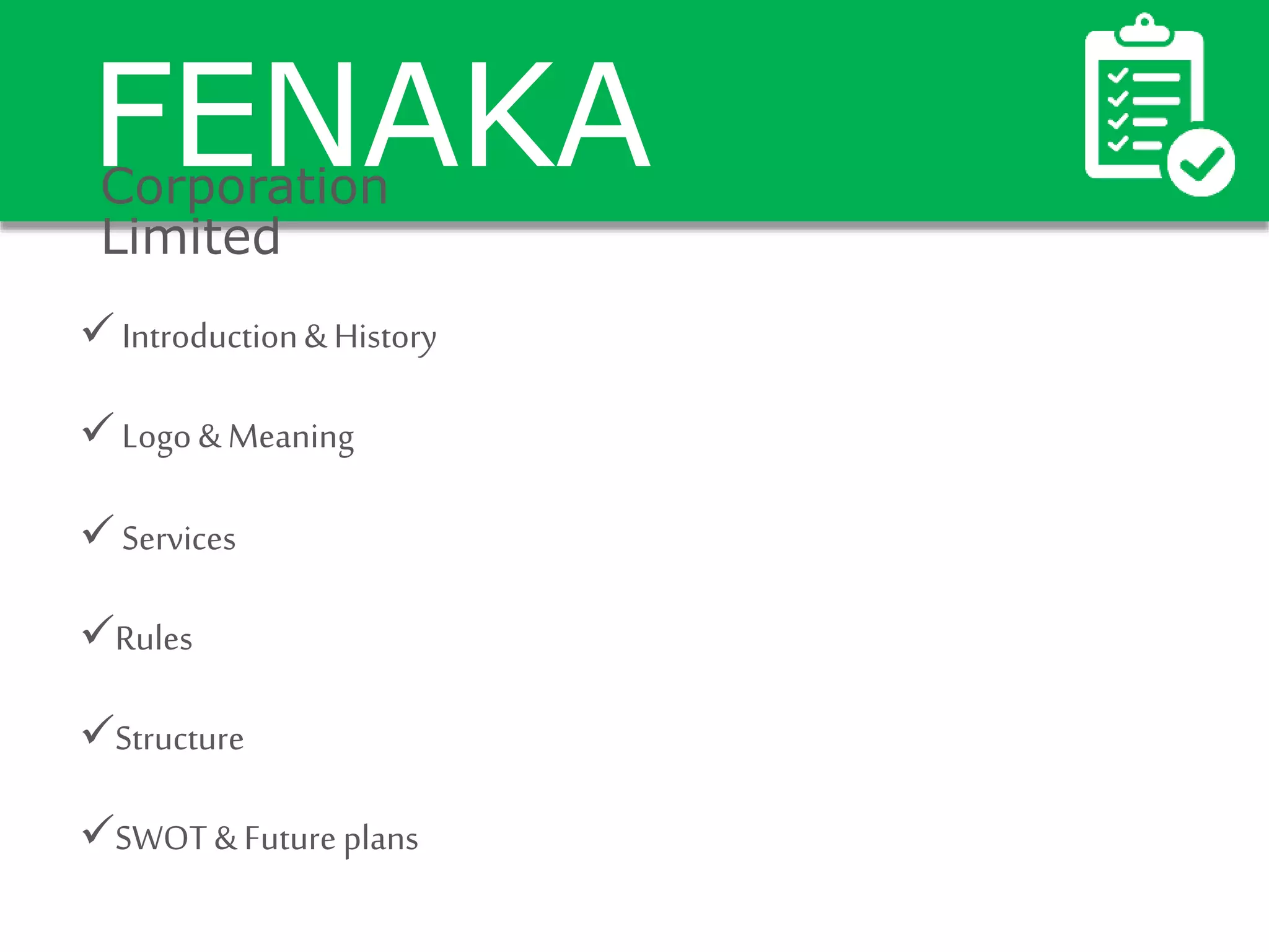 Profile of Fenaka Corporation Limited (maldives) | PPTX