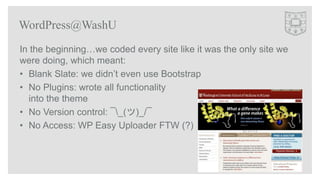 Using multi-tenant WordPress to simplify development | PPT