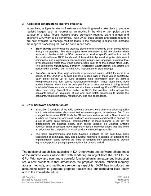 GPU - DirectX 10 Architecture White Paper | PDF | 3-D Graphics | Computer Software and Applications