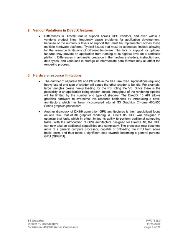 GPU - DirectX 10 Architecture White Paper | PDF | 3-D Graphics | Computer Software and Applications