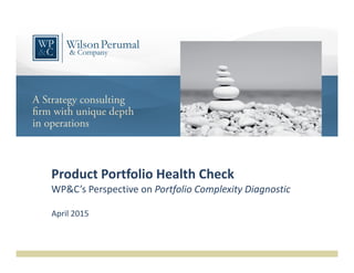 Portfolio Complexity Diagnostic Health Check | PDF