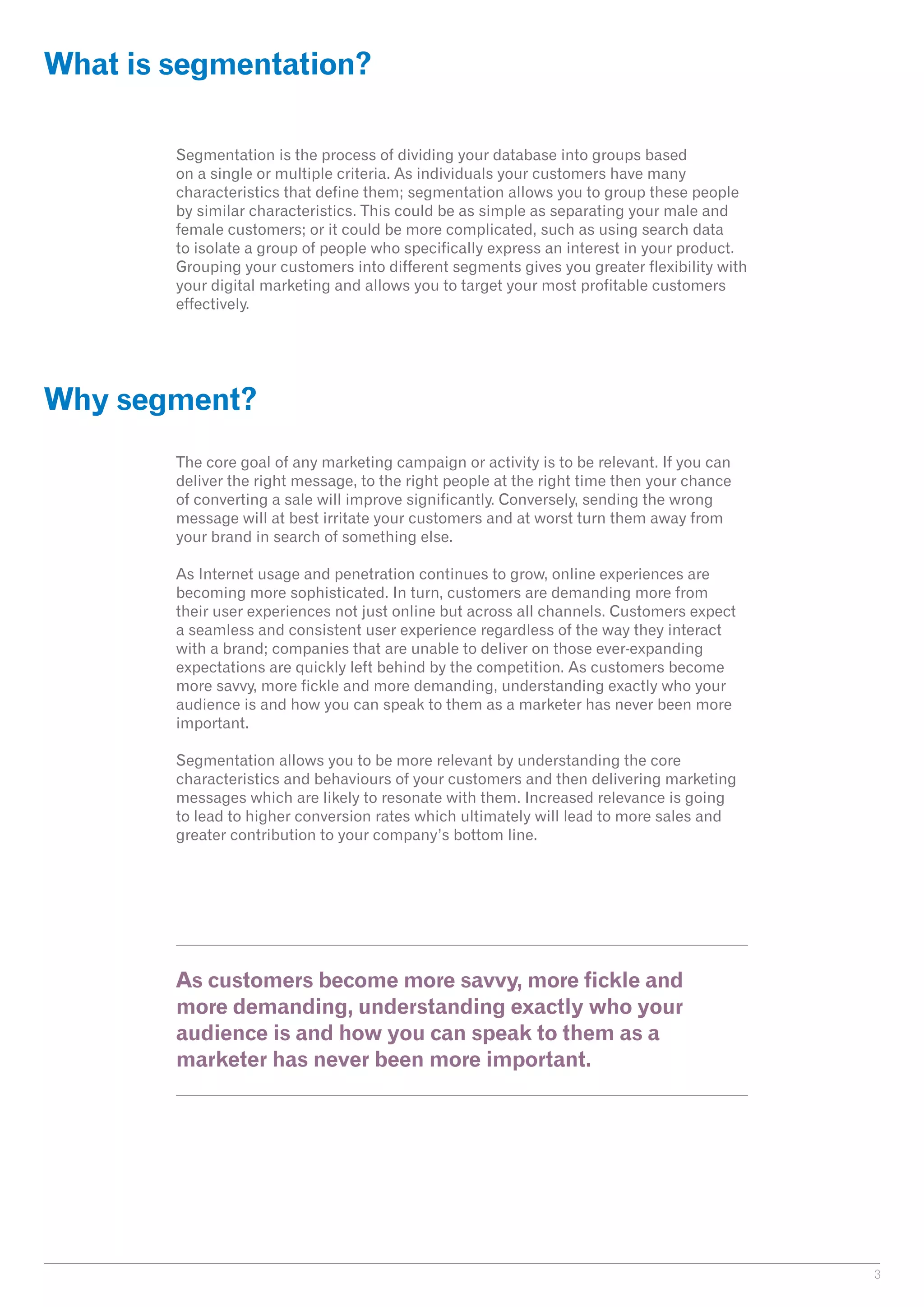 Digital segmentation - An Introduction to Customer Segmentation | PDF