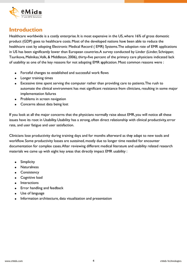 How to design Usable EMR/EHR Application | PDF