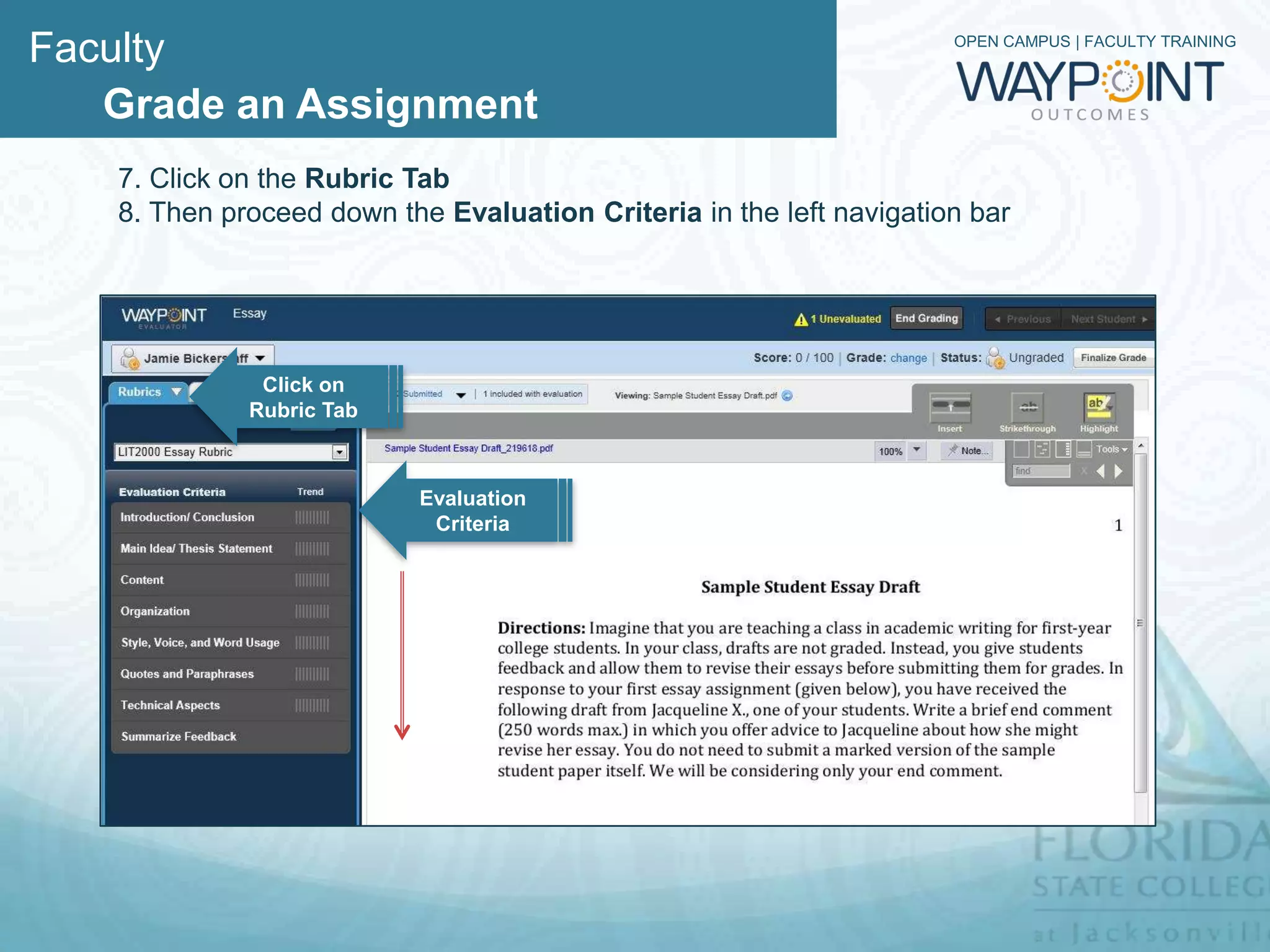 Waypoint - Grading an Assignment | PPT