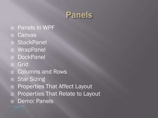 WPF Line of Business Application XAML Layouts Presentation | PPTX