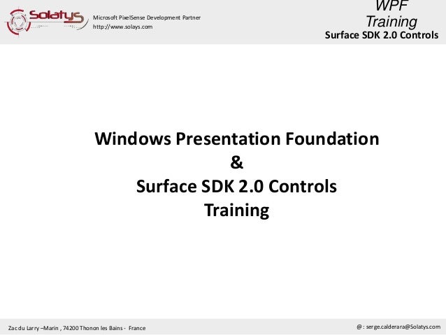 Wpf training & surface sdk 2.0 controls