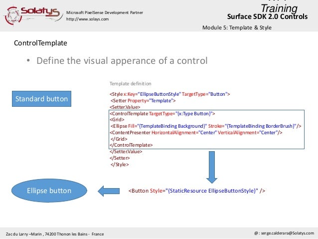 Wpf training & surface sdk 2.0 controls