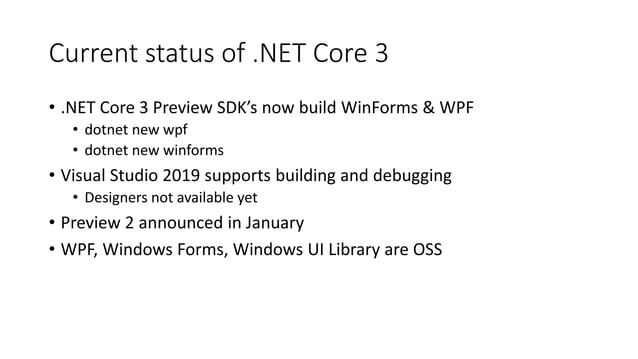 Wpf Winforms Net Core Modern Desktop Ppt