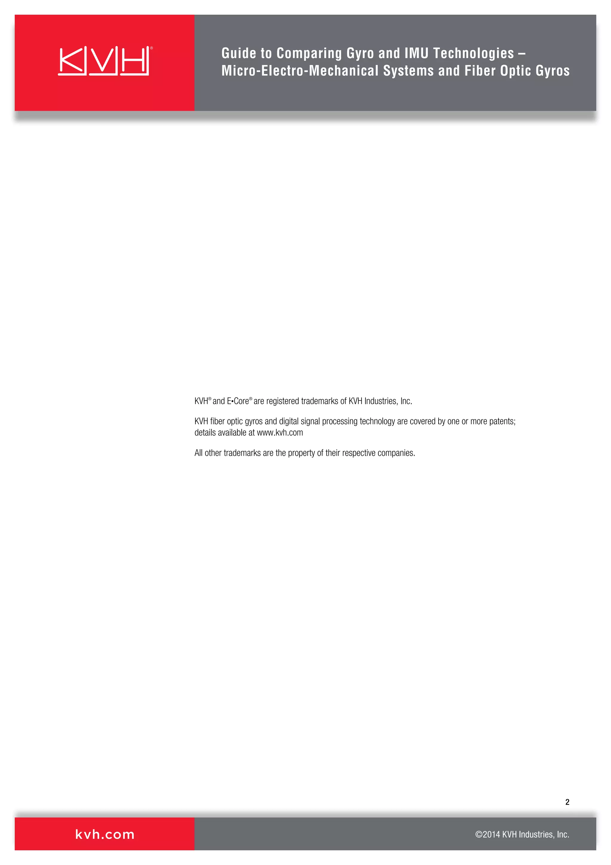 Guide to Comparing Gyro and IMU Technologies - MEMS and Fiber Optic Gyros | PDF