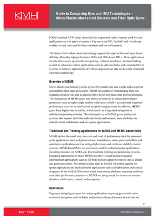 Guide to Comparing Gyro and IMU Technologies - MEMS and Fiber Optic Gyros | PDF