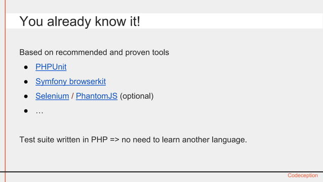 Codeception Introduction To Php Testing Ppt